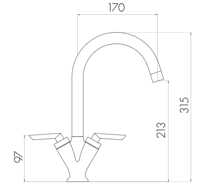 Twin Lever Kitchen Sink Monoboc Mixer